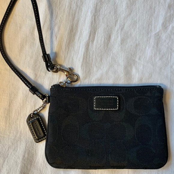 Coach | Bags | Coach Black Signature C Pattern Wristlet | Poshmark